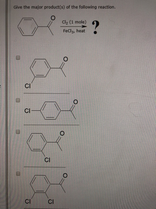 Solved Give the major product(s) of the following reaction. | Chegg.com