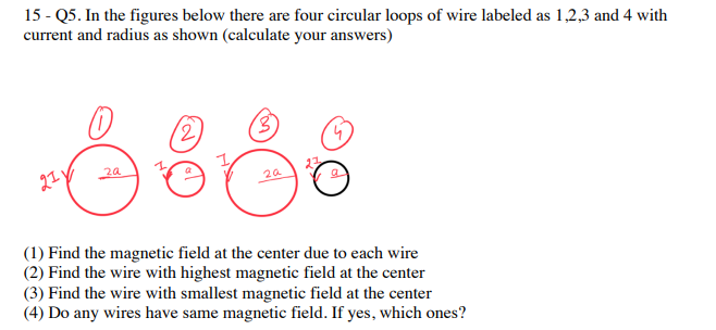 Solved 15-25. In the figures below there are four circular | Chegg.com