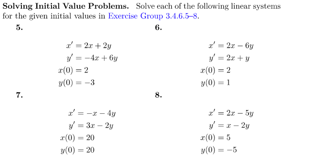 Solved Solving Initial Value Problems. Solve each of the | Chegg.com