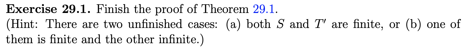 Solved Exercise 29.1. Finish the proof of Theorem 29.1. | Chegg.com