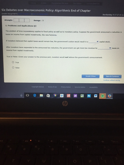 Solved The problem of time inconsistency applies to fiscal | Chegg.com