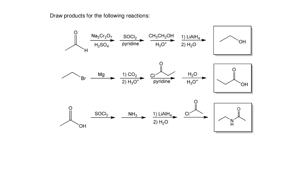 Solved Draw products for the following reactions Na2Cr207 | Chegg.com