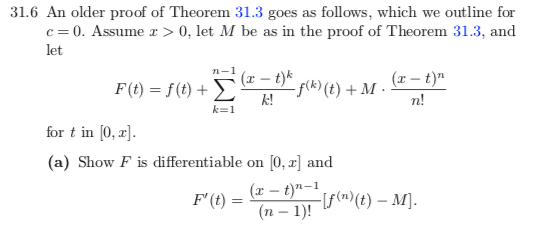 31.6 An older proof of Theorem 31.3 goes as follows, | Chegg.com