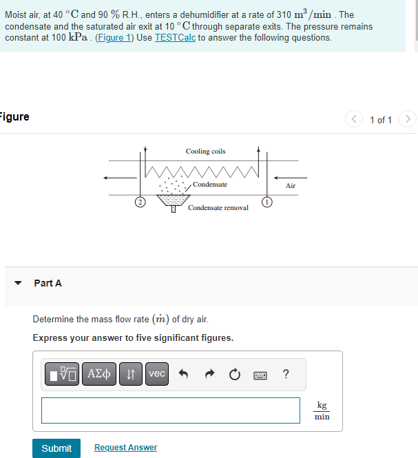 Solved Moist air, at 40∘C and 90% R.H., enters a | Chegg.com