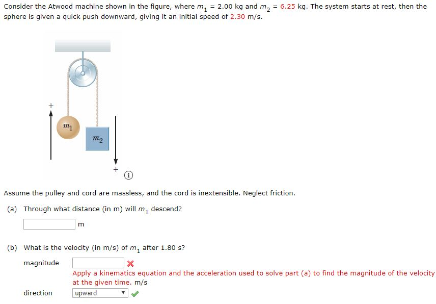 Solved Consider the Atwood machine shown in the figure, | Chegg.com