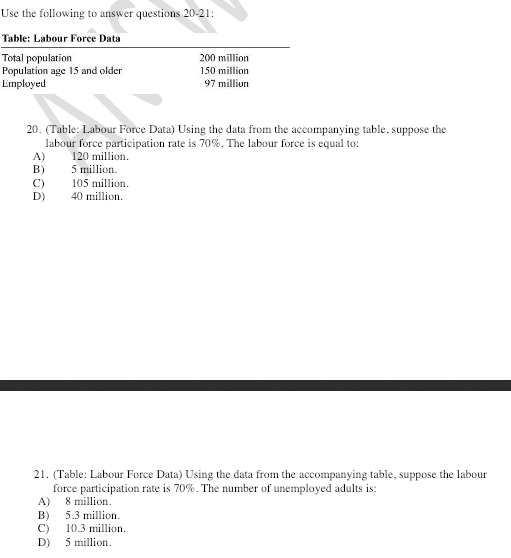 Solved Use the following to answer questions 20-21 Table: | Chegg.com