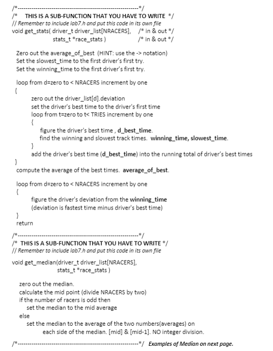 Solved (1) First in lab7.h, you need to declare a structure | Chegg.com