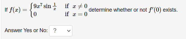 Solved Let f(x)={xsinx−10 if x =0 if x=0 Determine whether | Chegg.com
