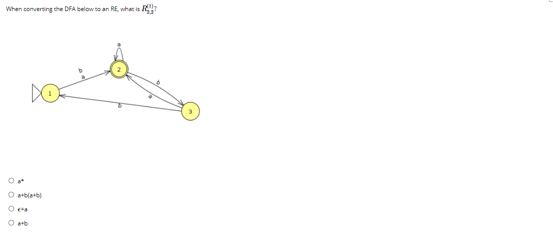 Solved When converting the DFA below to an RE, what is R.)? | Chegg.com