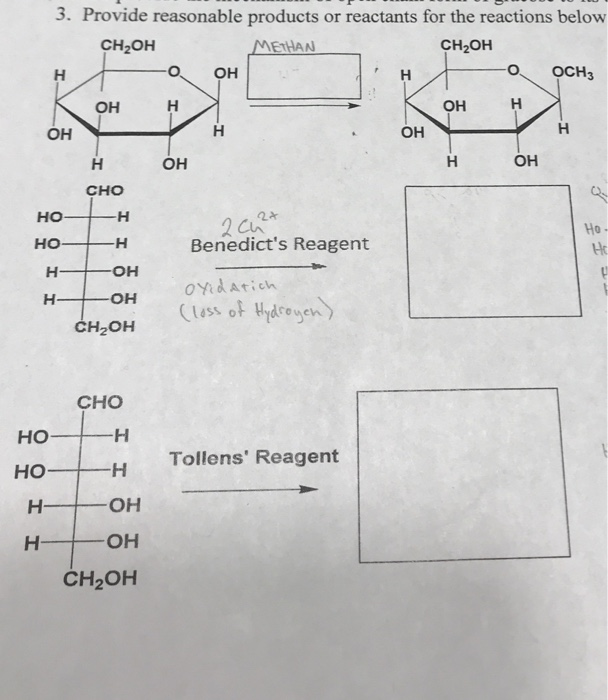 Solved 3. Provide reasonable products or reactants for the | Chegg.com