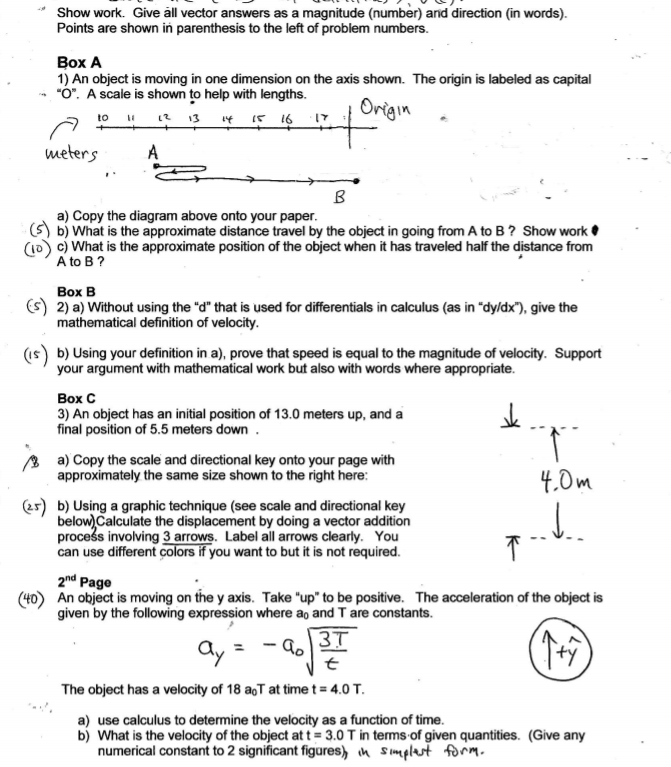 Solved Show work. Give all vector answers as a magnitude | Chegg.com