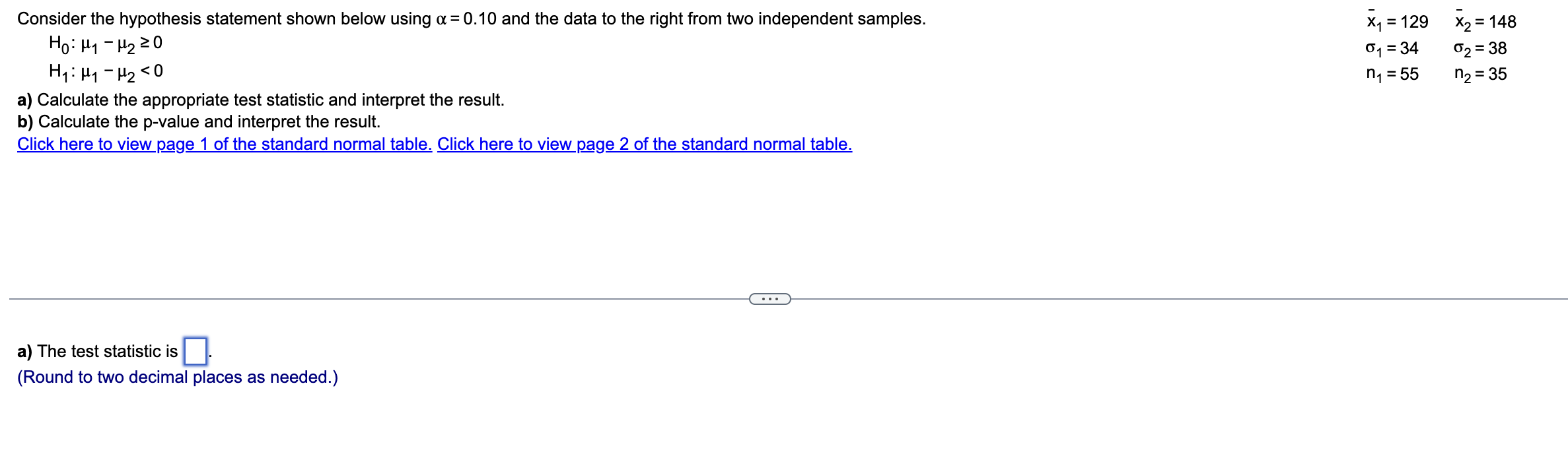 Solved Consider the hypothesis statement shown below using | Chegg.com