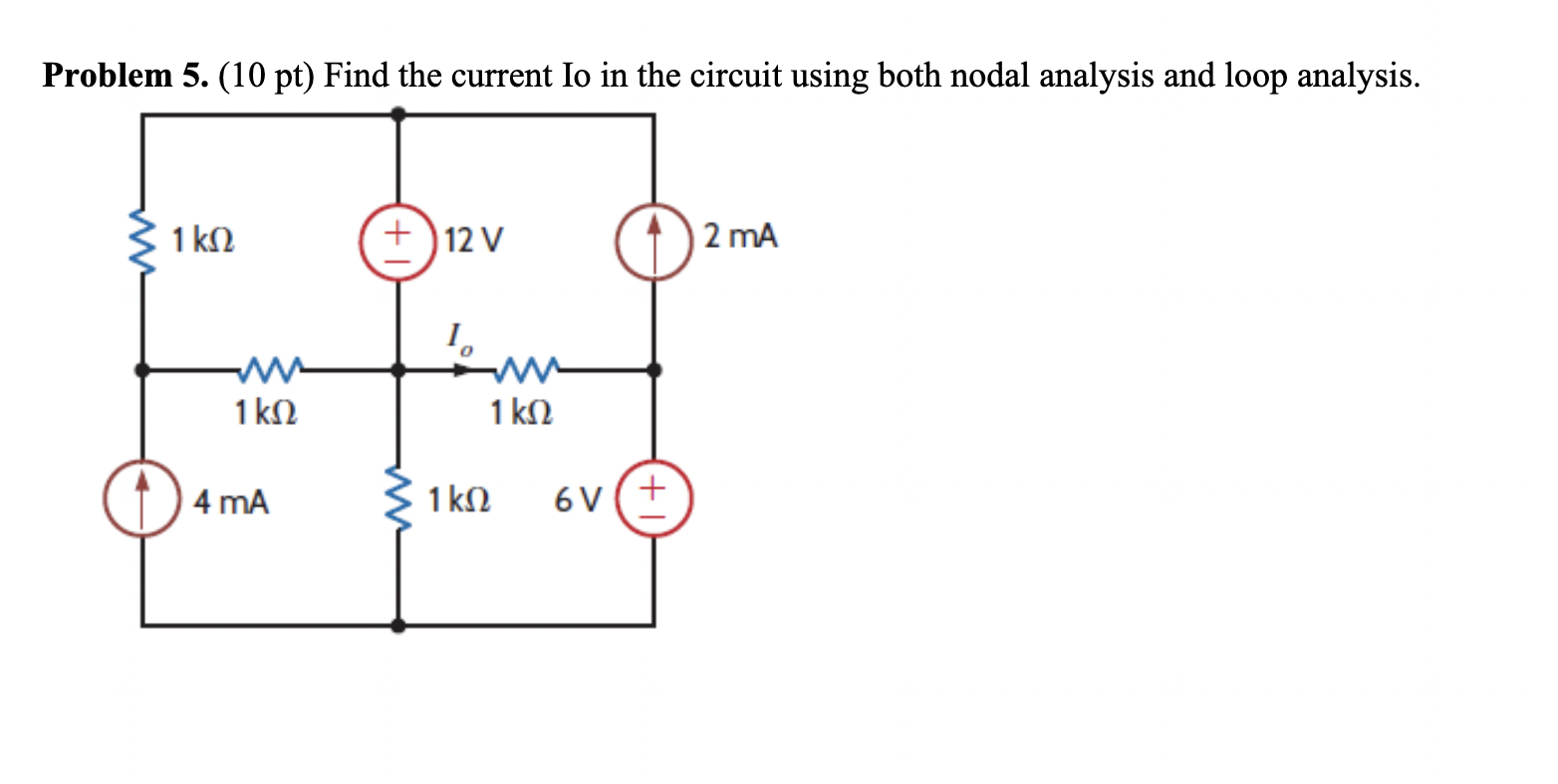 Solved Problem 5. (10pt) Find the current Io in the circuit | Chegg.com