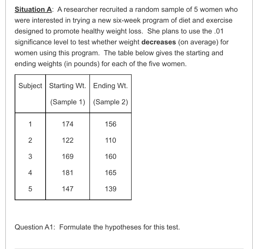 Solved 1. formulate the hypthesis for this test 2. choose | Chegg.com Solved 1. formulate the hypthesis for this test 2. choose | Chegg.com