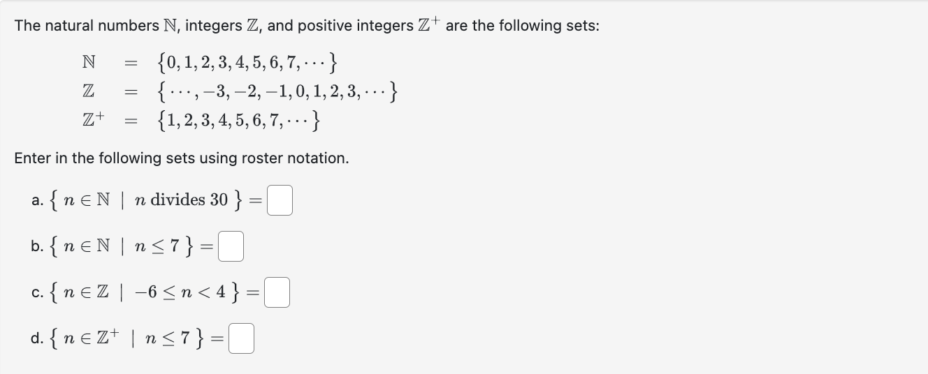 Solved Consider the following universal set: | Chegg.com