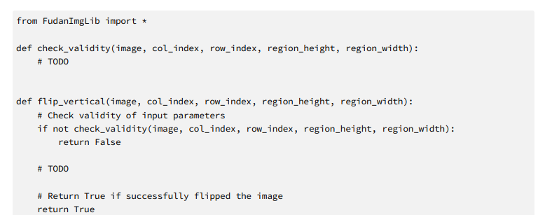 Solved def flip_vertical (image, col_index, row_index, | Chegg.com