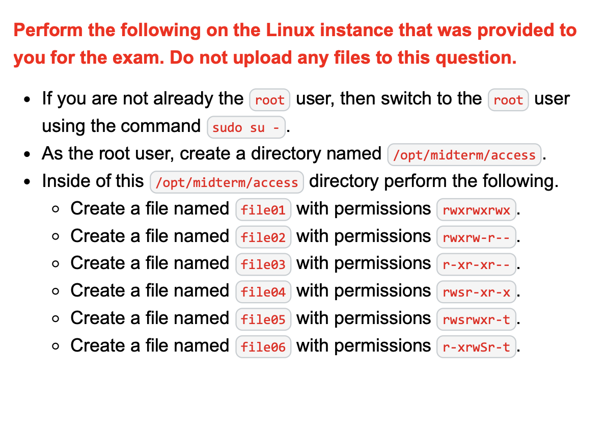 Solved Perform the following on the Linux instance that was | Chegg.com