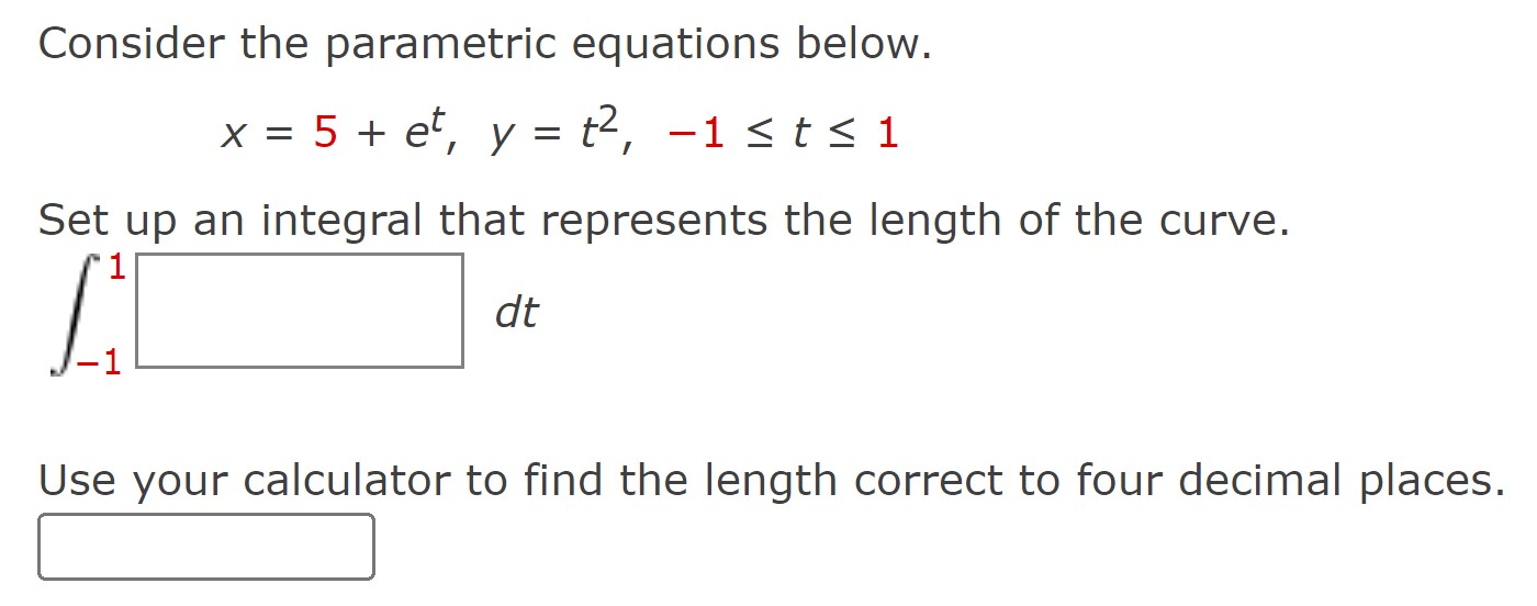 Solved Consider the parametric equations below. | Chegg.com