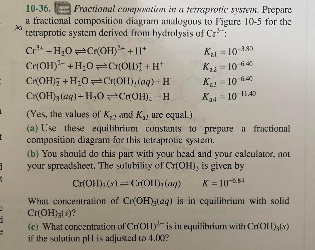 10-36. Fractional composition in a tetraprotic | Chegg.com