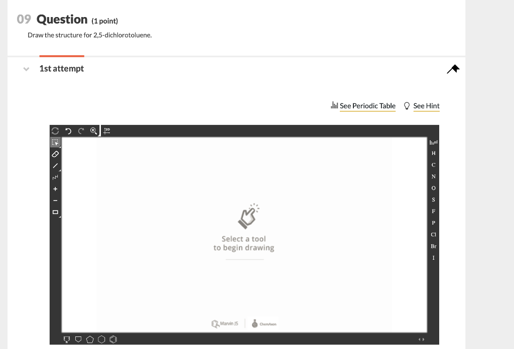 Solved 09 Question (1 point) Draw the structure for | Chegg.com