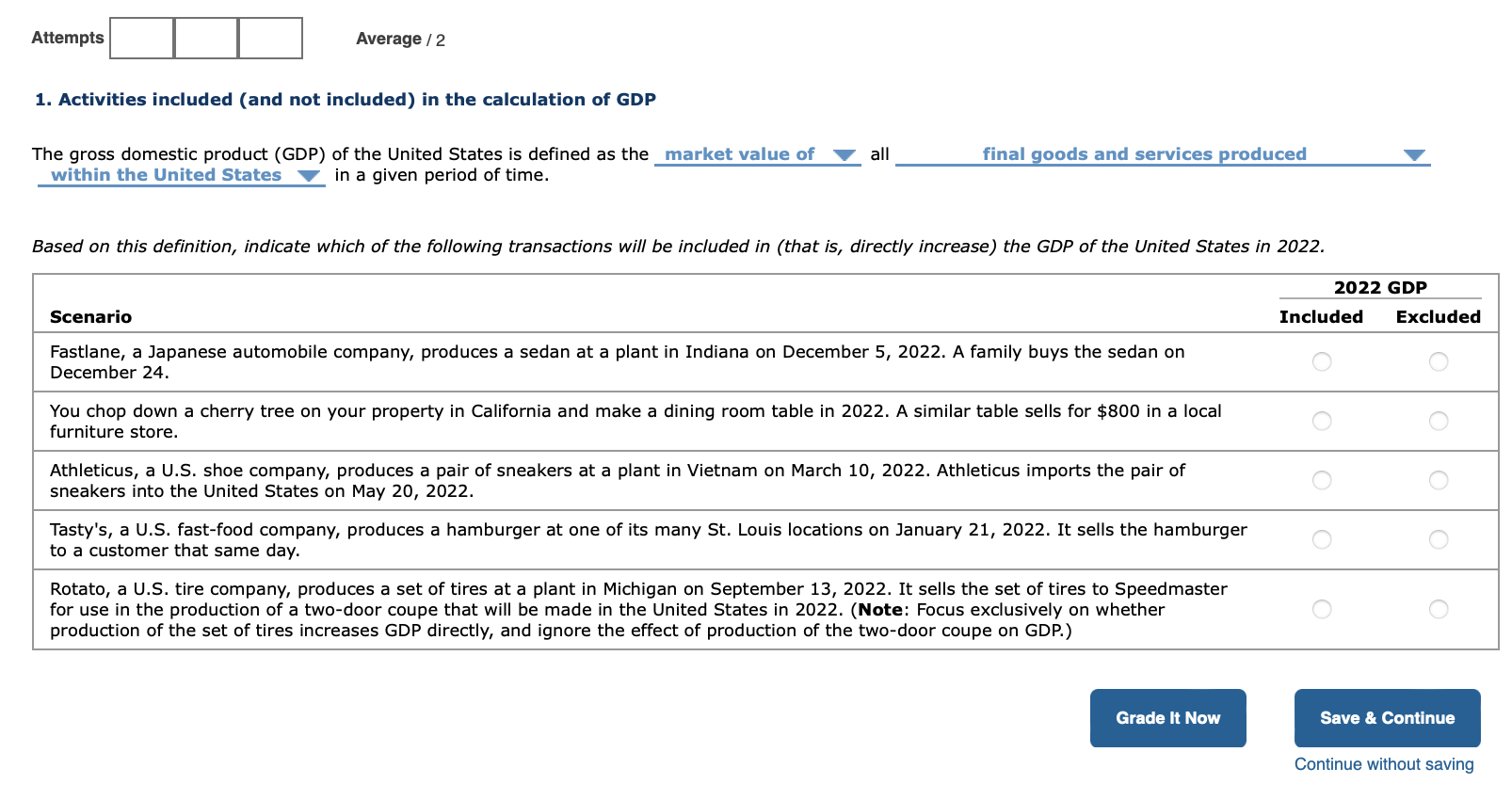 Solved 1. Activities included (and not included) in the | Chegg.com