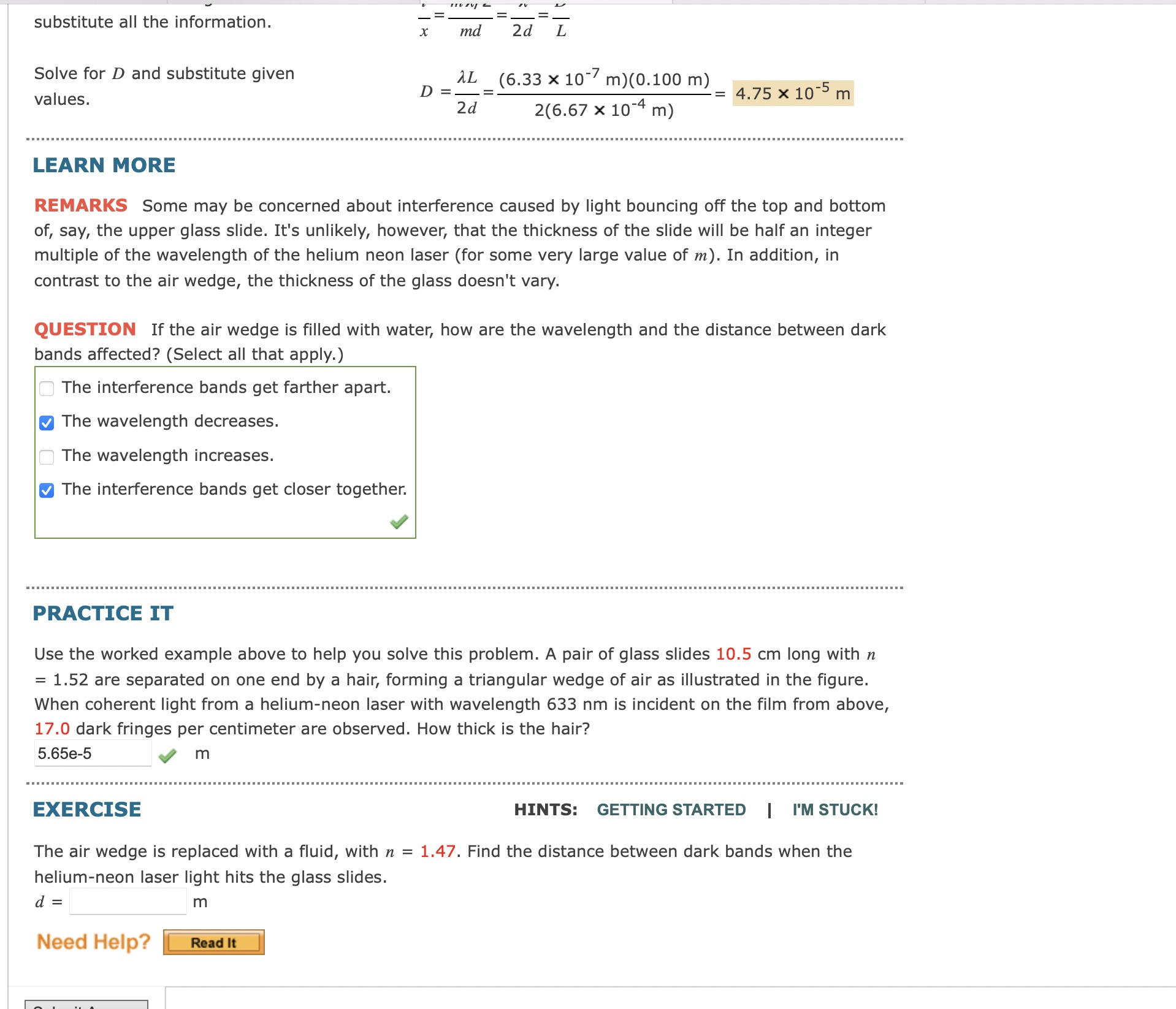 Solved SOLUTION Solve the destructive-interference equation | Chegg.com