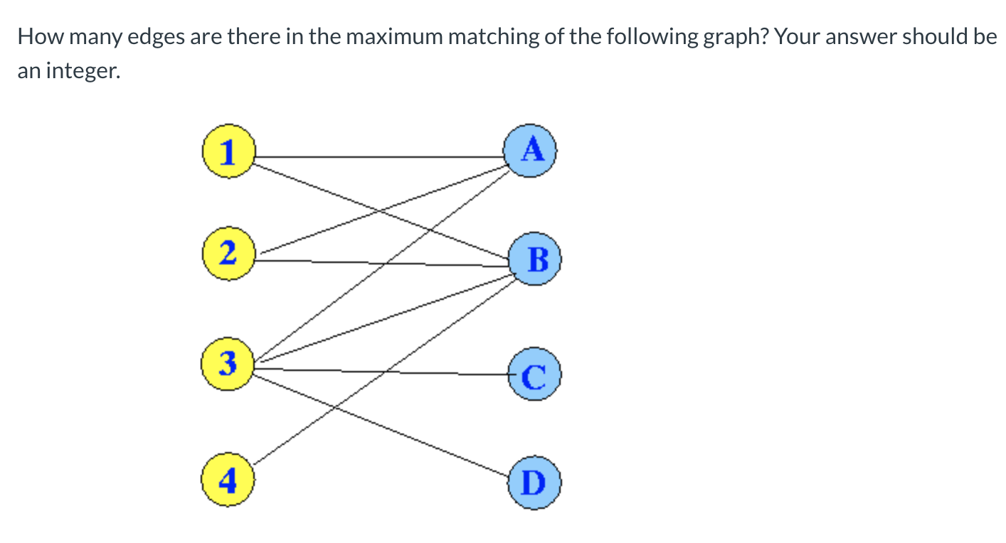 Solved How many edges are there in the maximum matching of | Chegg.com