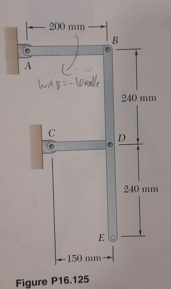 Solved The 5kg BDE bar is connected to the AB and CD rods. | Chegg.com