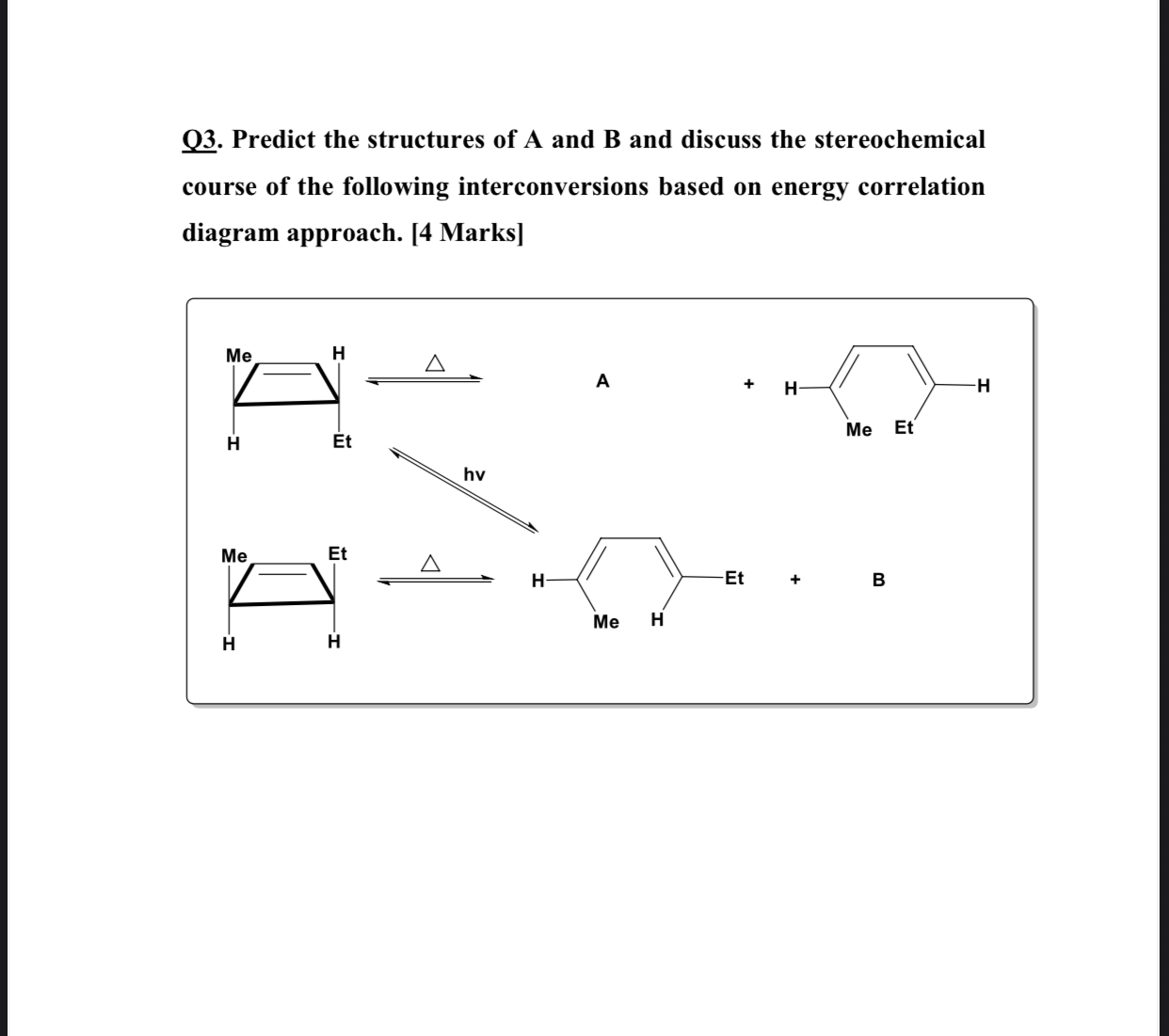 Q3. ﻿Predict the structures of \( ﻿A \) ﻿and \( ﻿B \) | Chegg.com