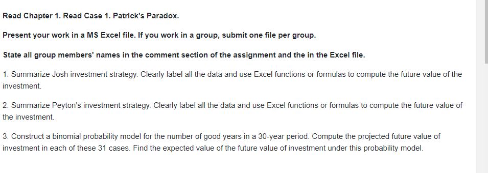 Solved Case 1-1 Patrick's Paradox Patrick's luck had changed | Chegg.com
