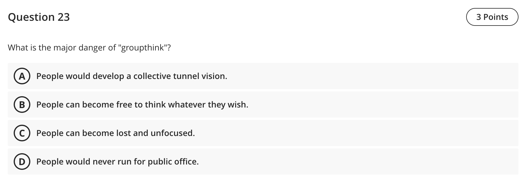 Solved Question 23 3 Points What is the major danger of | Chegg.com