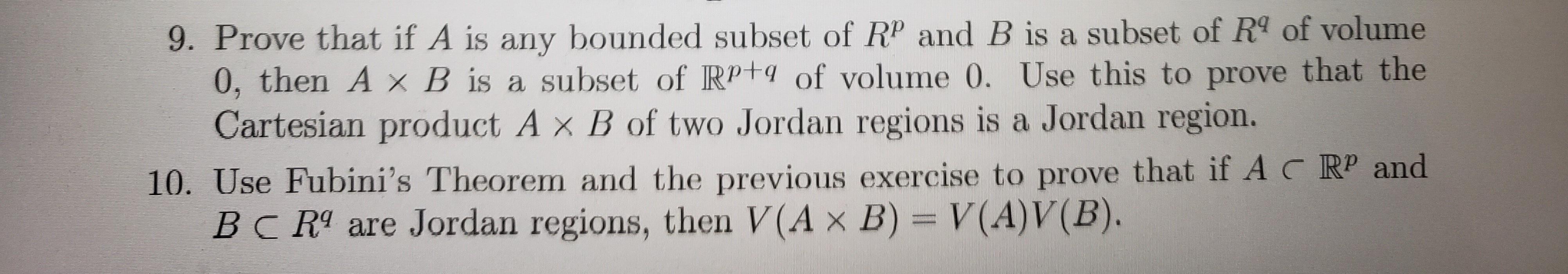 Solved a a 9. Prove that if A is any bounded subset of RP | Chegg.com