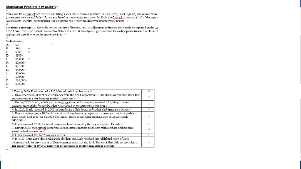 Simulation Problem 2 (9 points) Frank and Dale mack | Chegg.com