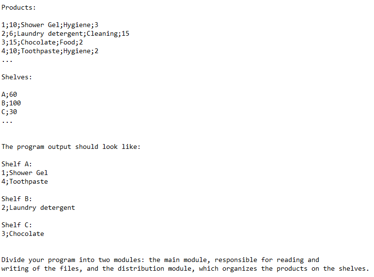Solved C Modular Programming In a supermarket, the intention | Chegg.com