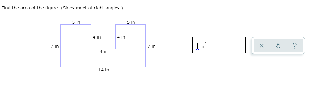 Solved Find the area of the figure. (Sides meet at right | Chegg.com