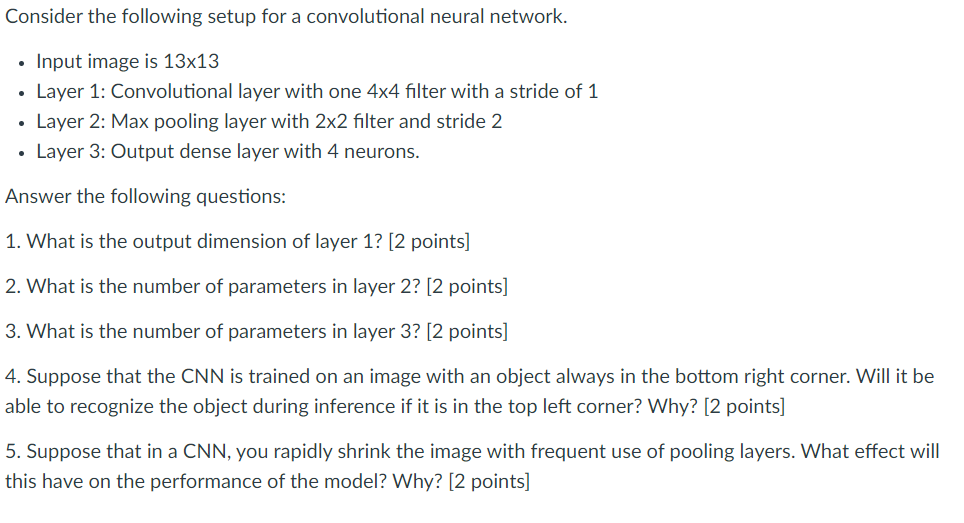 Solved Consider the following setup for a convolutional | Chegg.com