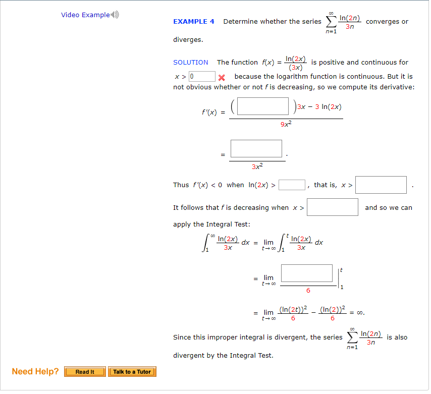 Solved Video Example In(2n) converges or Determine whether | Chegg.com