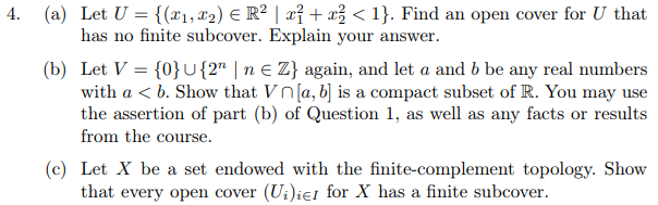 Solved (a) ﻿Let U={(x1,x2)inR2|x12+x22