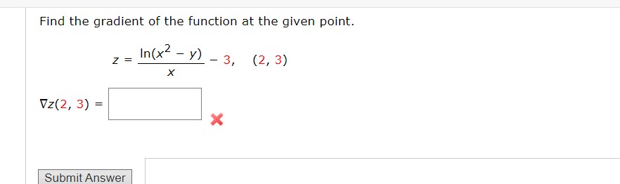 Solved Find the gradient of the function at the given point. | Chegg.com