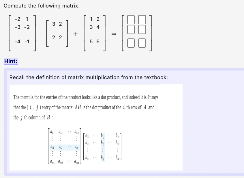 Solved Recall the definition of matrix multiplication from | Chegg.com