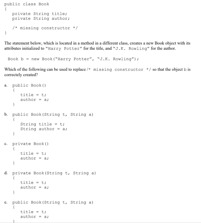 Solved Public Class Book Private String Title Private 6954