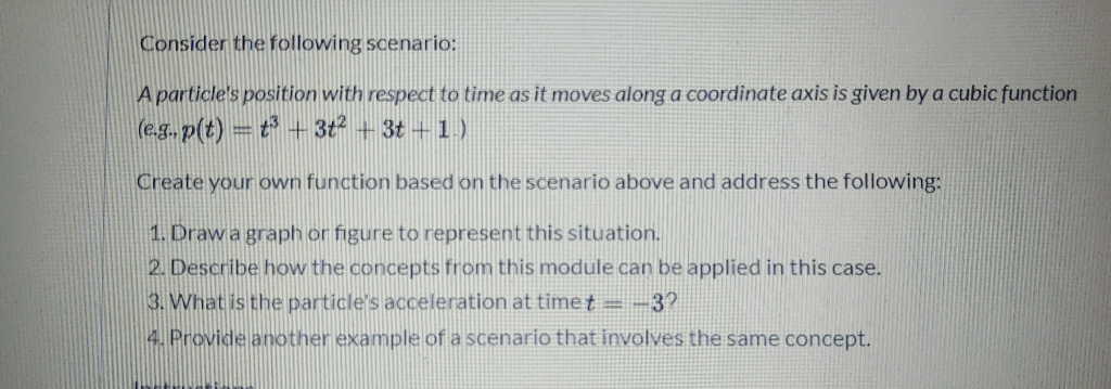 Solved Consider the following scenario: A particle's | Chegg.com