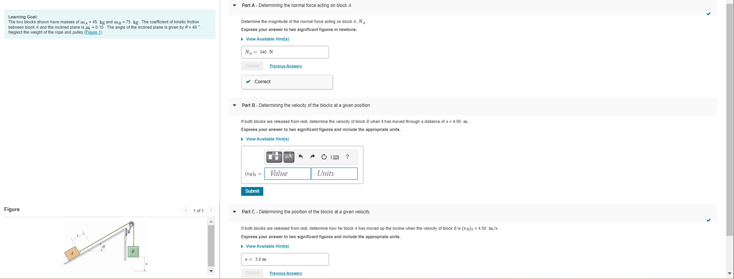 Solved Learning Goal:Just part BThe two blocks shown have | Chegg.com
