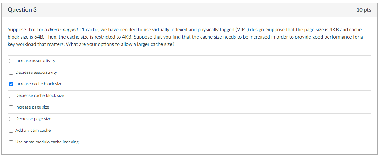Solved Suppose that for a direct-mapped L1 cache, we have | Chegg.com