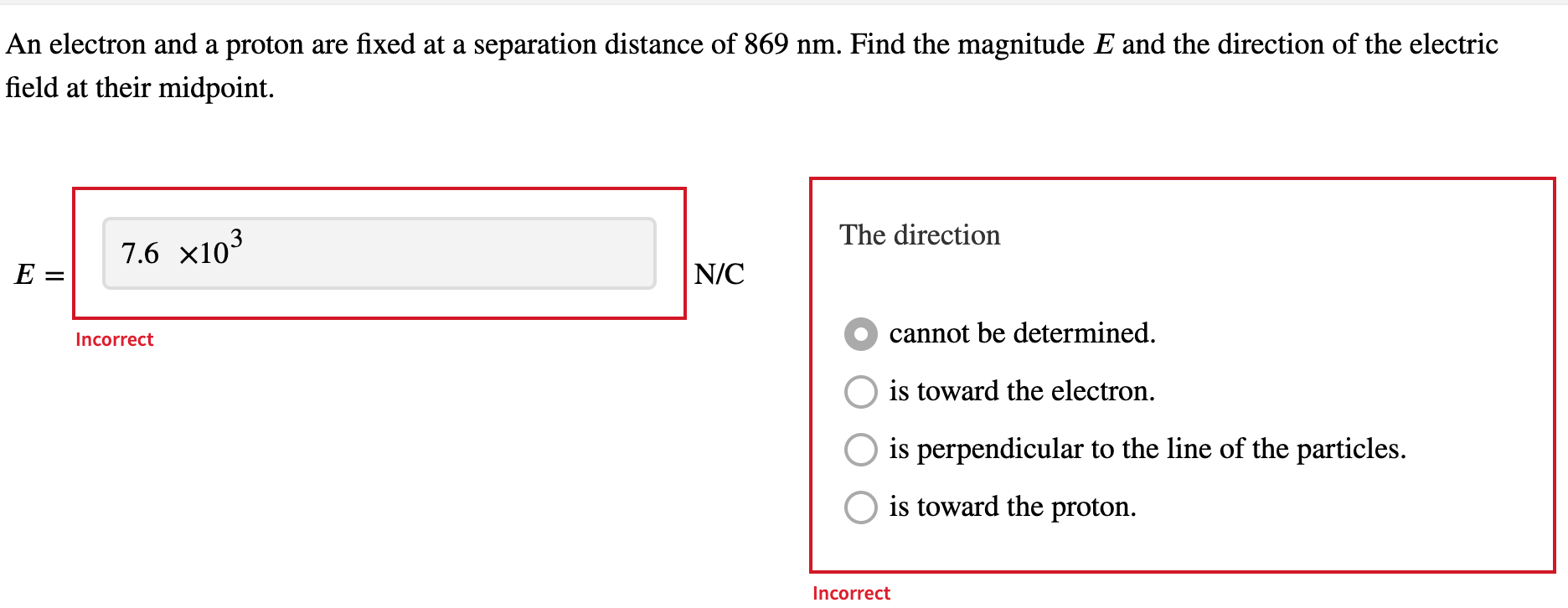 Solved An electron and a proton are fixed at a separation | Chegg.com