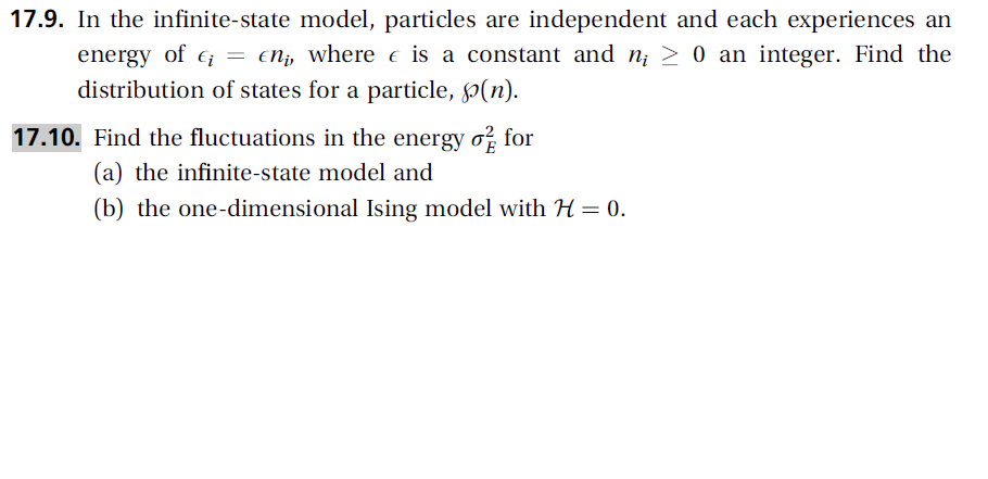 Solved 17 9 In The Infinite State Model Particles Are