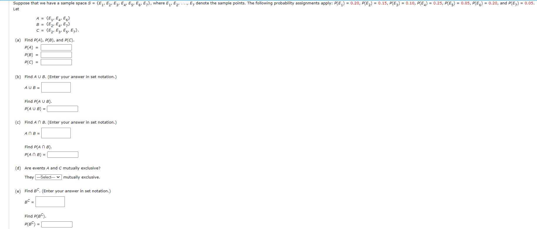 Solved Let A={E1,E4′E6}B={E2′E4′E7}C={E2′,E3′,E5′E7} (a) | Chegg.com