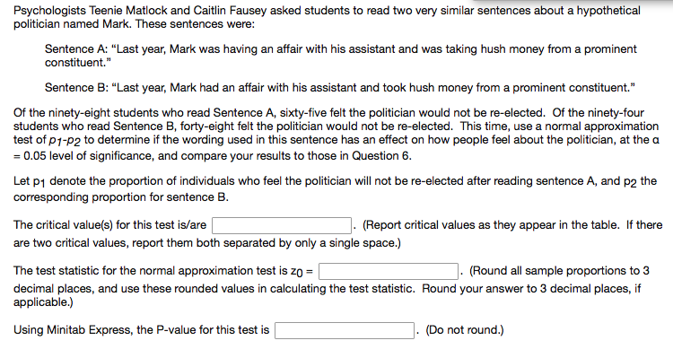 Solved Psychologists Teenie Matlock and Caitlin Fausey asked | Chegg.com