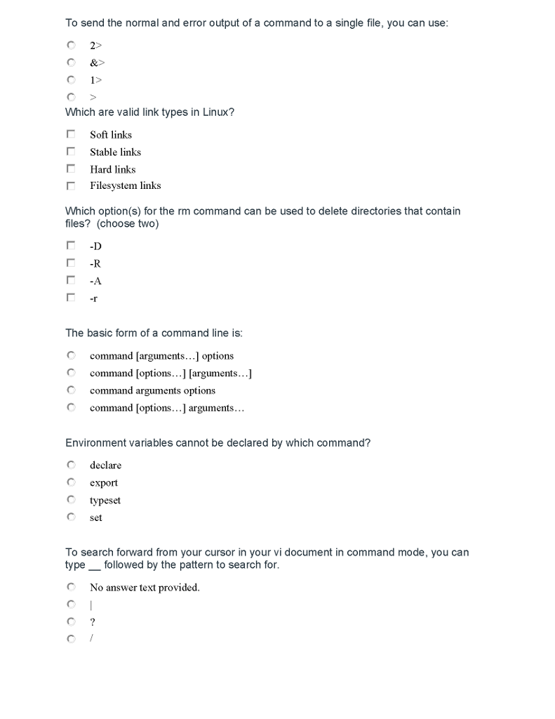 Solved To send the normal and error output of a command to a | Chegg.com