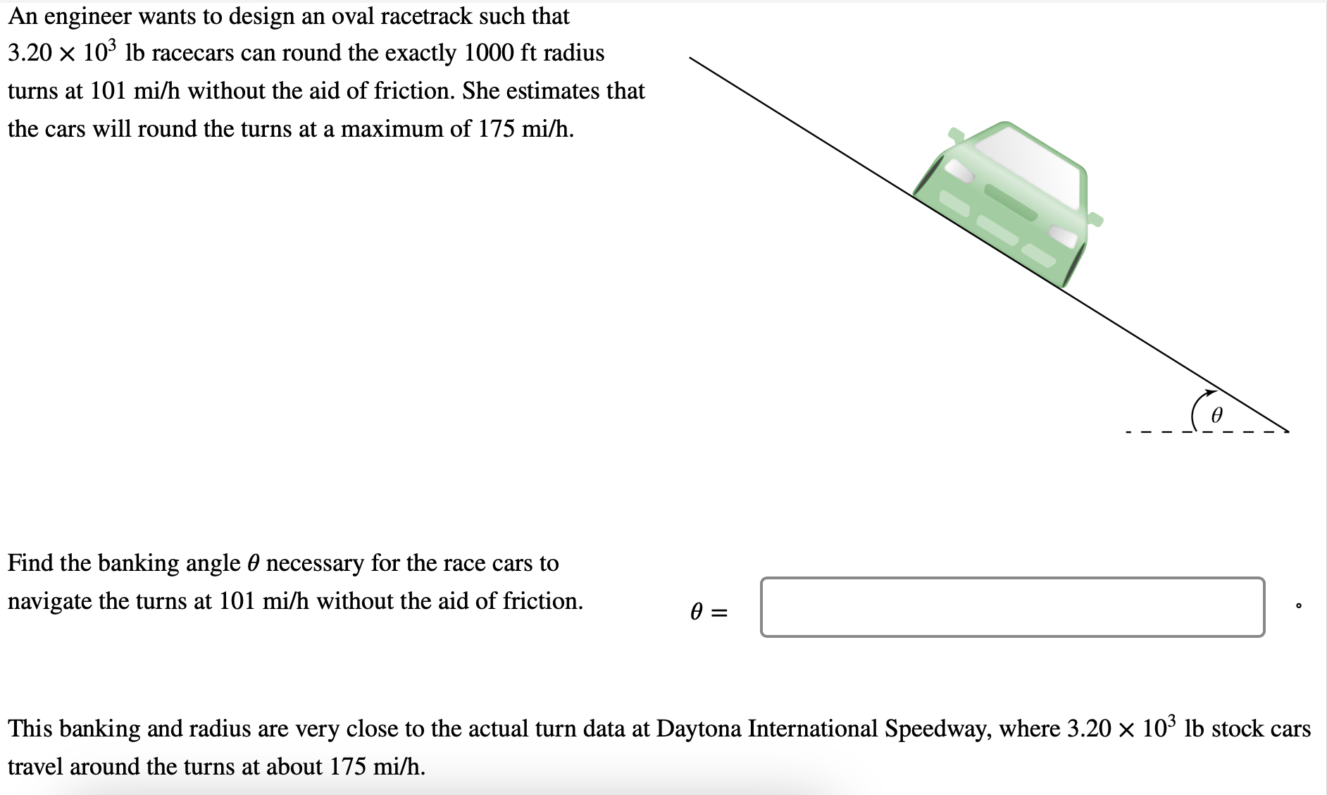 Solved An engineer wants to design an oval racetrack such | Chegg.com